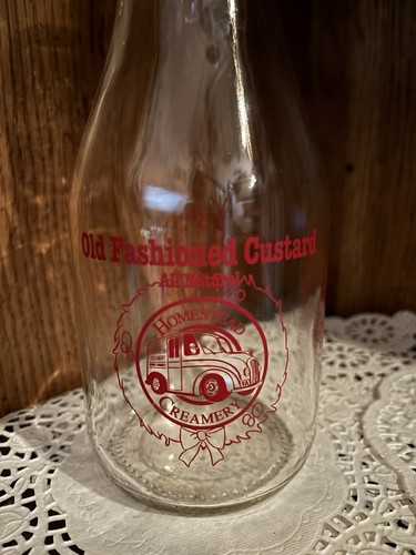 Homestead Creamery Old Fashioned Custard Glass 32 Oz Bottle | eBay