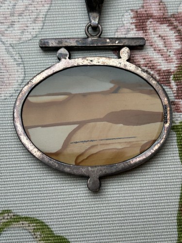 Unique Vintage Sterling Silver Oval Pendant Large Stone | eBay