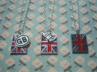 FUNKY UNION JACK FLAG NECKLACE QUEENS JUBILEE OLYMPICS GREAT BRITAIN ...