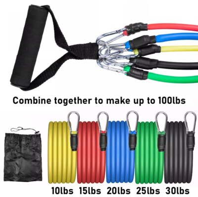 Resistance Bands Workout Set Exercise CrossFit Fitness Yoga Training ...