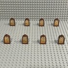 Lego 8X Brown Rounded Castle Windows 1 x 2 x 2 2/3 (30044) w Gold ...