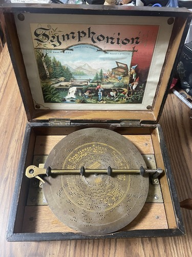 1895 Antique Leipzig Symphonion Mechanical Music Box With 1 Metal Music ...