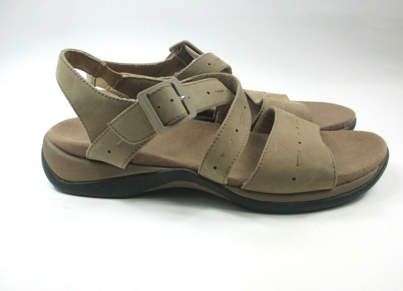 Clarks Springers Sun Lauren Tan Taupe Brown Leather Sandals Size 7.5 M ...