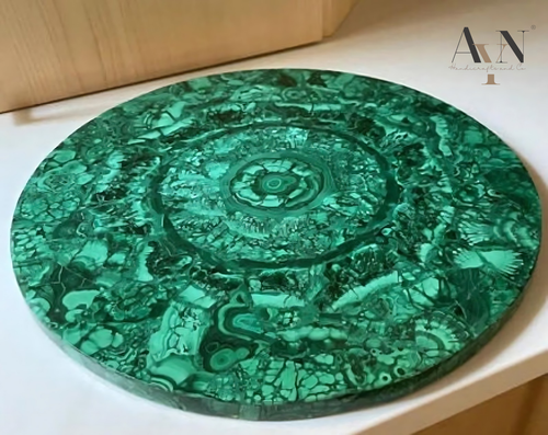 Natural Green Malachite Round Table Top, Coffee Table, Side counter ...