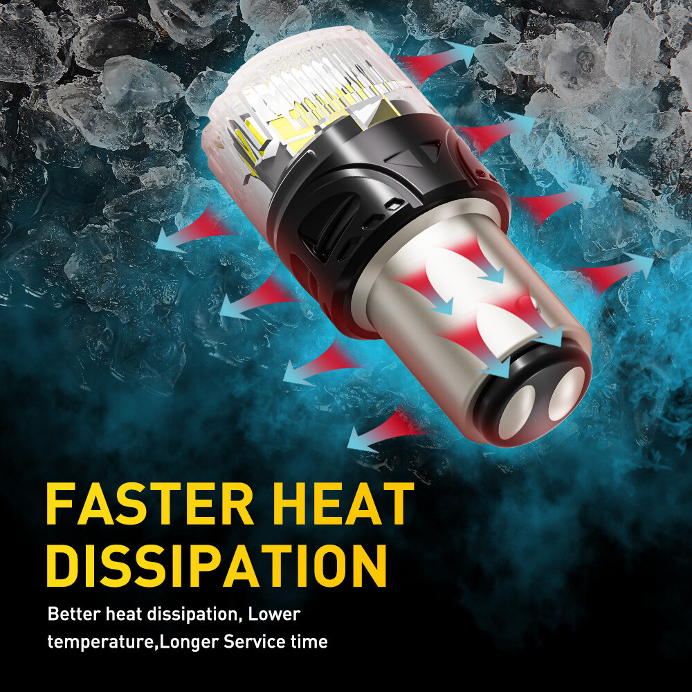 2x 1157 LED Turn Signal Brake Reverse Parking Light Bulb White ...