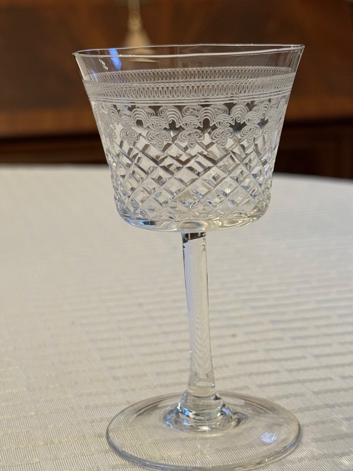 Lady Hamilton Pall Mall Glasses x3 Cut Etched Sherry Port Wine Liquor ...