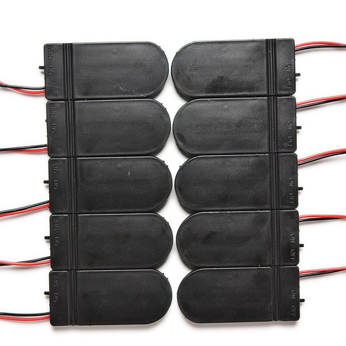 10Pcs CR2032 3V Button Coin Cell Battery Holder Case Box With On-Off ...