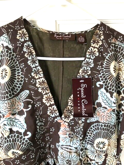 Speed Control New York NWT Short Dress Sz M Brown Blue Mandala Floral ...