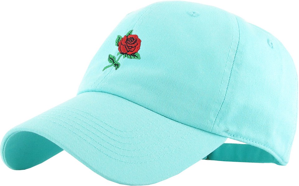 Rose Embroidery Dad Hat Baseball Cap Unconstructed Cotton | eBay