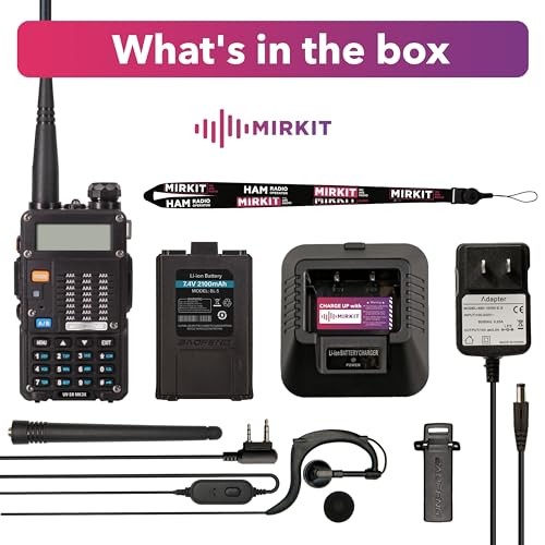 Mirkit Baofeng UV-5R MK3X Tri-Band Long Range Ham Radio Walkie Talkie ...
