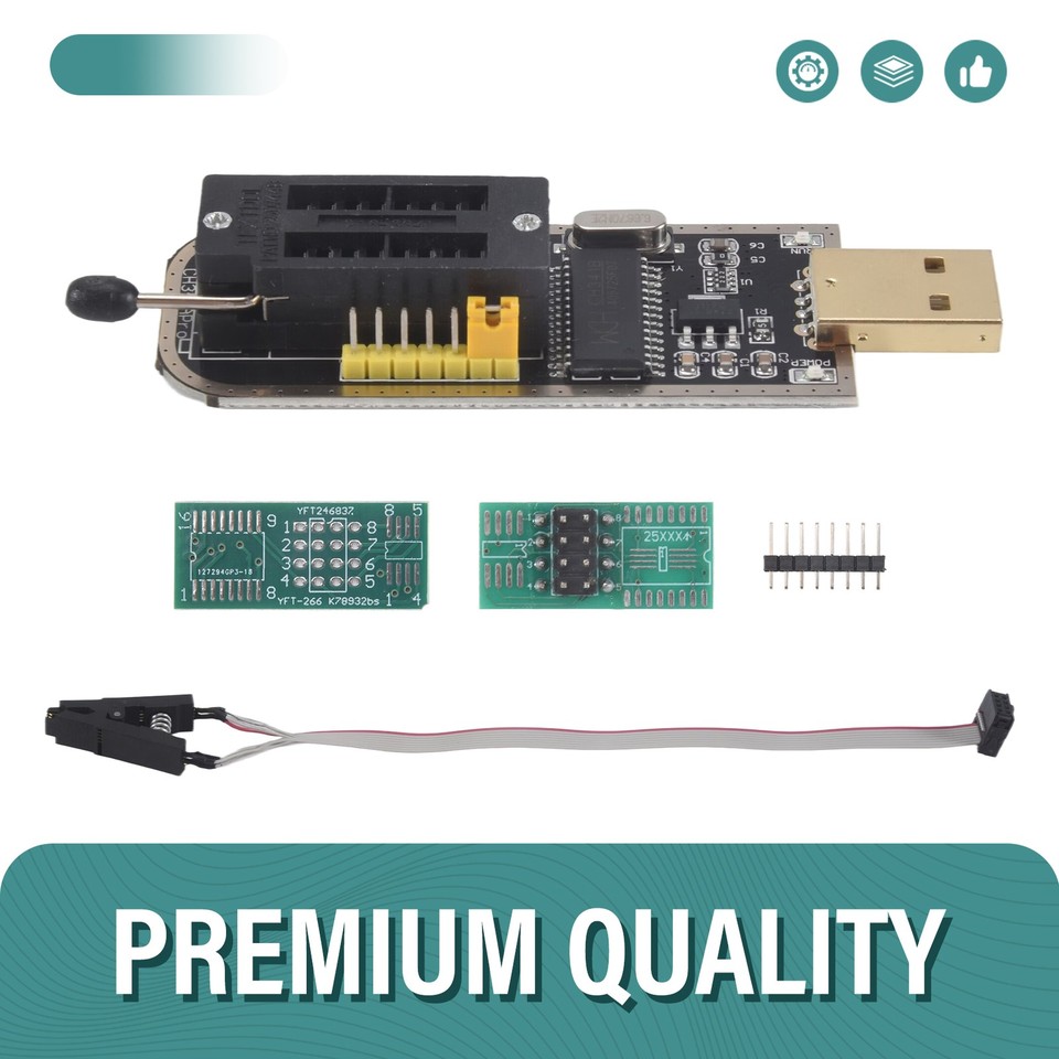 CH341A 24 25 Series EEPROM Flash BIOS USB Programmer Module + SOIC8 ...