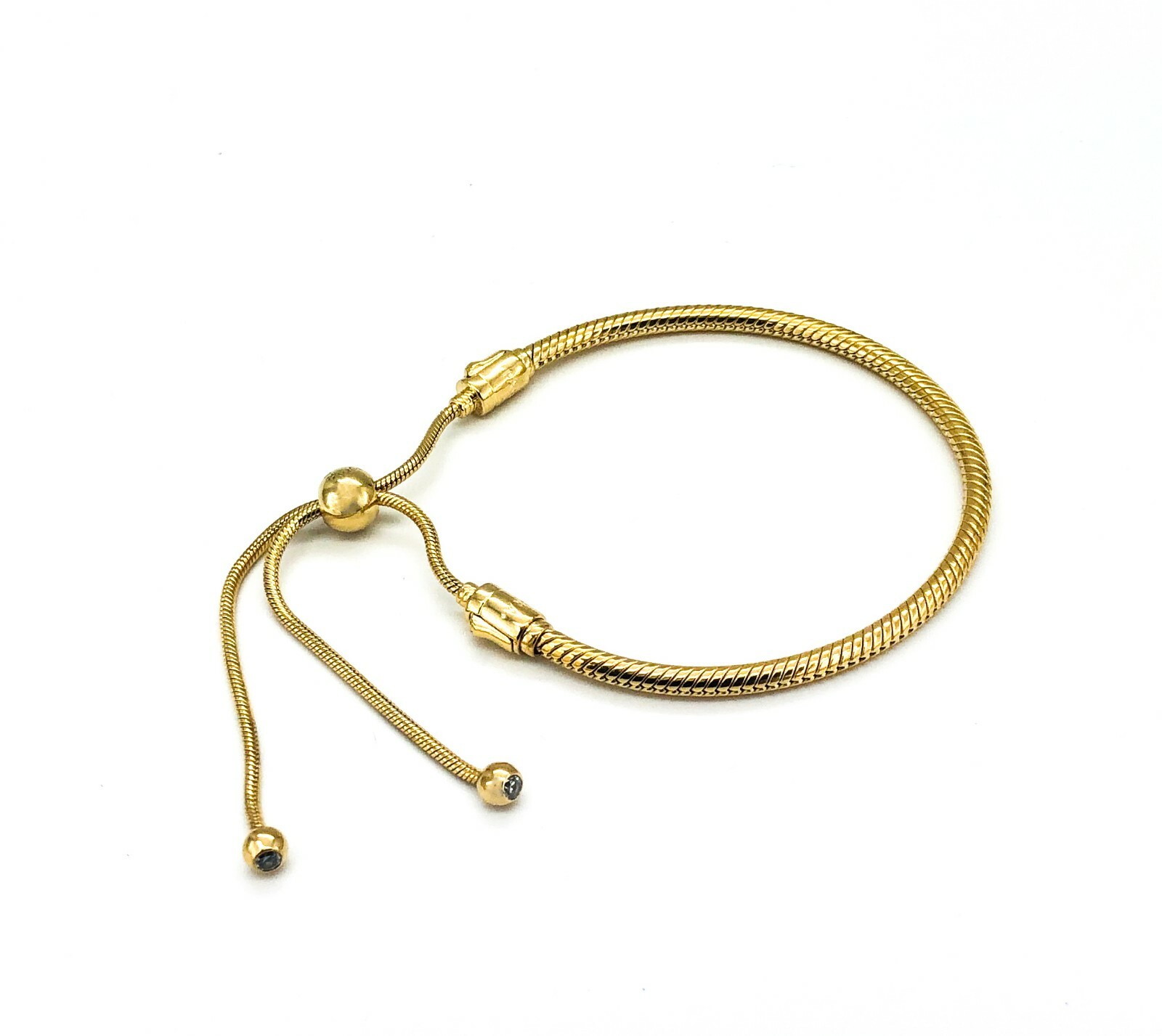 PANDORA Rose Shine Gold Sliding Chain Charm Bracelet 569652C0 589652C0 ...