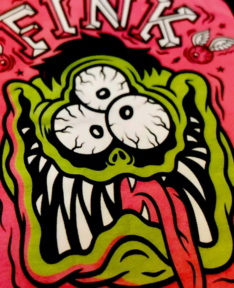 RAT FINK STICKER “FINK OFF” 2 1/2”x 4” BEAUTY OF PINK FINK UV GLOSSY ...
