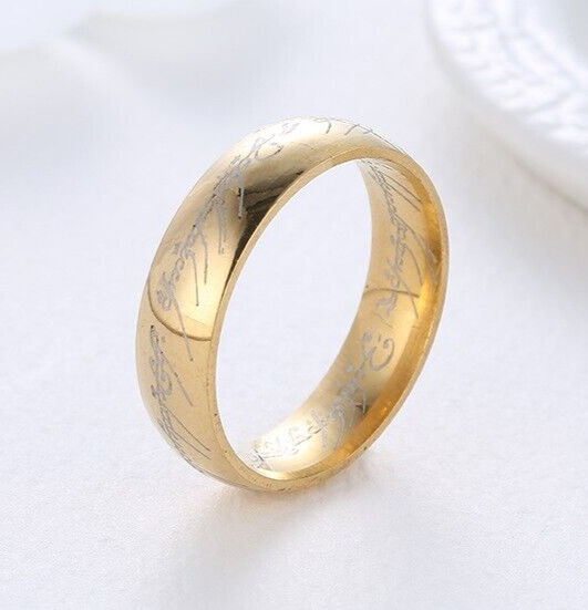 Lord of the Elvish Rings Silver Tungsten Promise One Ring Mens Comfort ...