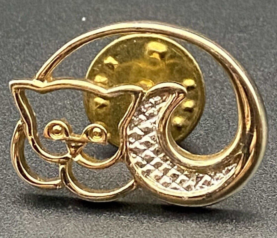 Vintage 1980 Avon Cat Pin Gold & Silver Tone Animal Kitty Purrfect ...