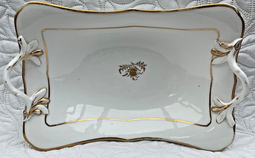 Beautiful early Spode Gold & White twin handled dish 1770-1833 | eBay