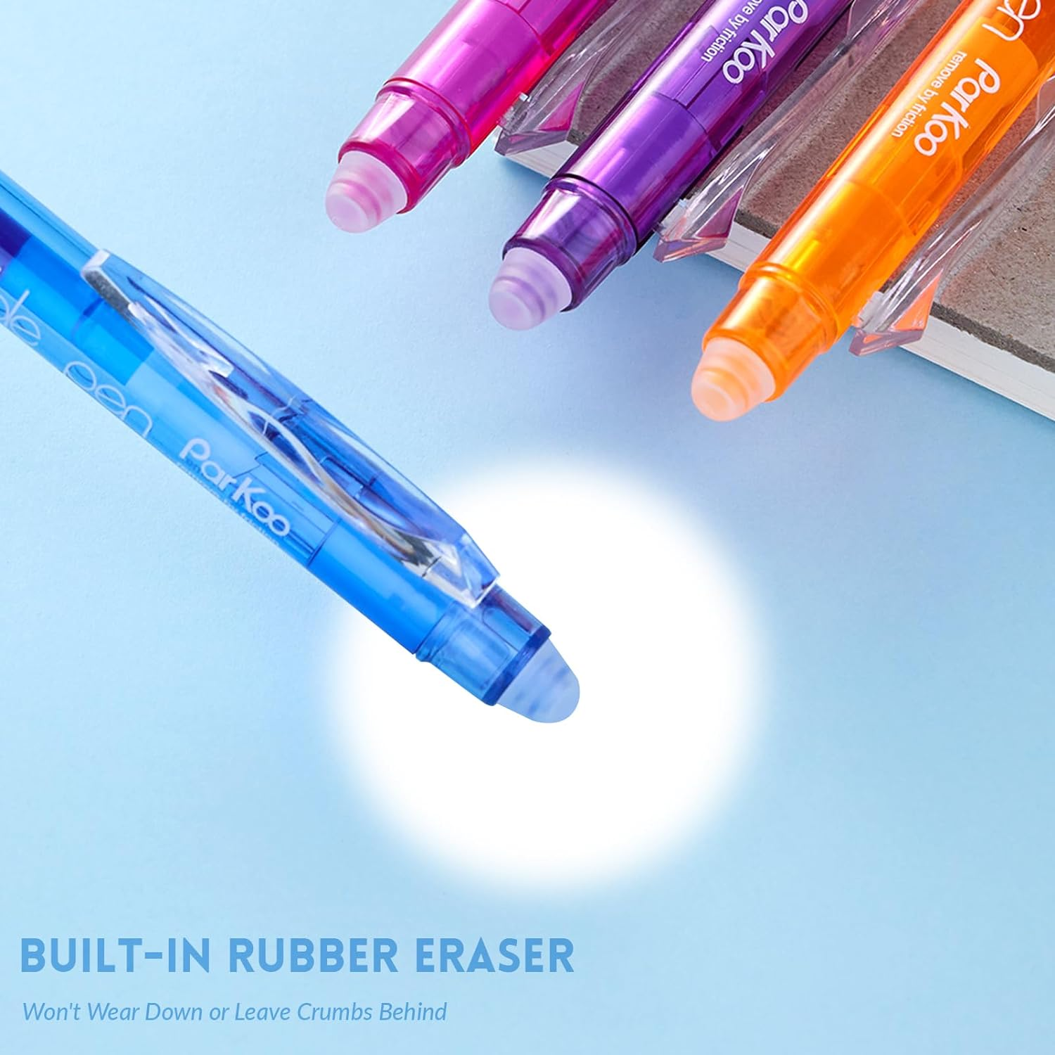 Parkoo 18 Colors Retractable Erasable Gel Pens Clicker, Fine Point 0 ...