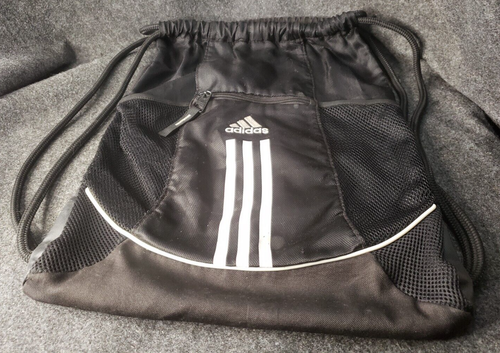 Adidas Drawstring Bag Gym Sack Backpack Black & White Travel Sport ...