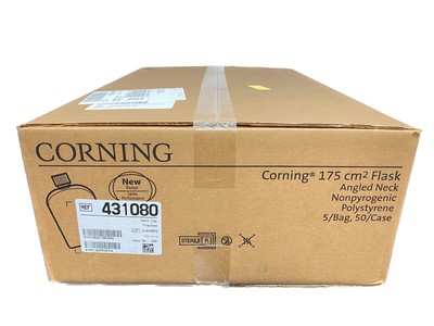 (50/Cs) CORNING 175cm² U-Shaped Angled Neck Cell Culture Flask Vent Cap ...