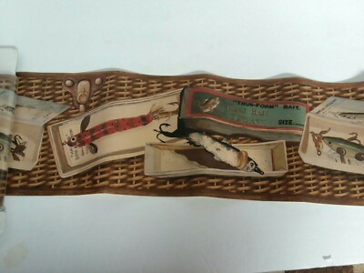 Fish Hooks Basket Bait Wall Paper Border by Imperial Pre-pasted ...