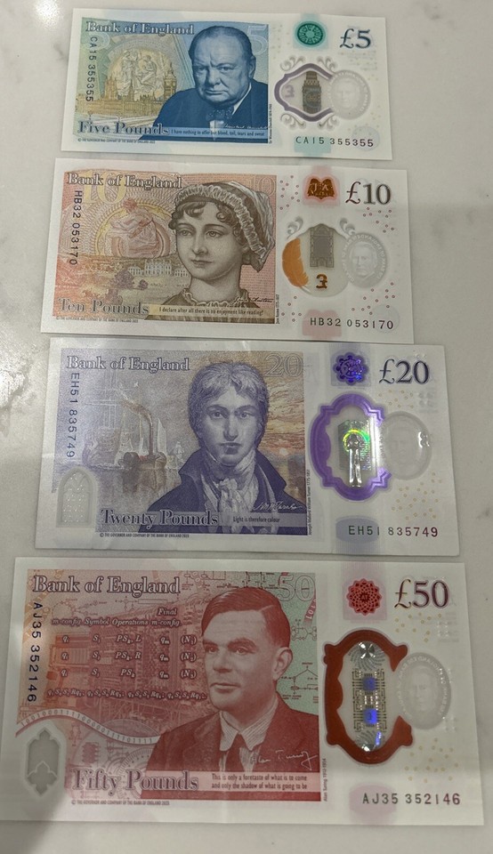 *FULL SET* Brand New King Charles Bank Notes £5/£10/£20/£50 Mint ...