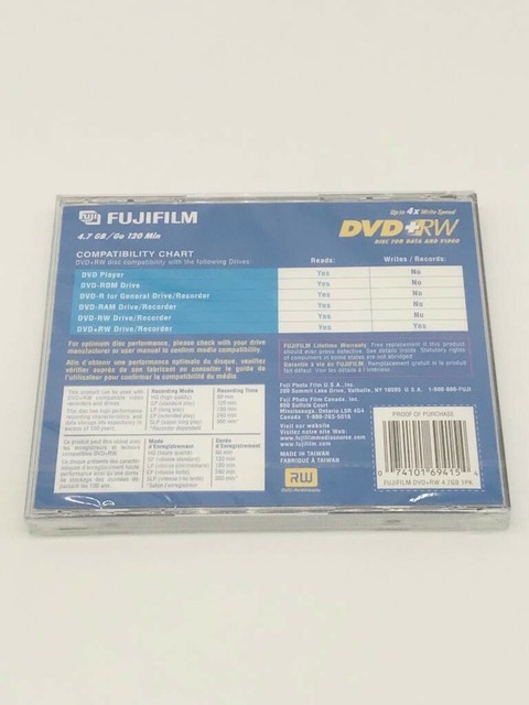 Fujifilm Dvd-rw 4.7 Gb/ Go 120 Min - Discs for Data and Video for sale ...