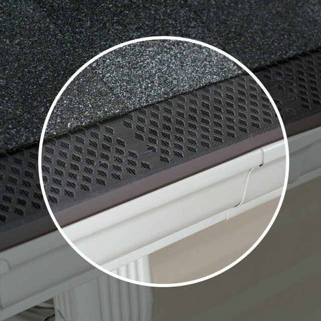 PACK OF SNAP-IN BROWN GUTTER GUARD COVER SCREEN DEBRIS LEAF PROTECTION ...