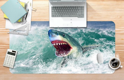 3D Shark Ocean 454 Non-slip Office Desk Mouse Mat Large Keyboard Pad ...