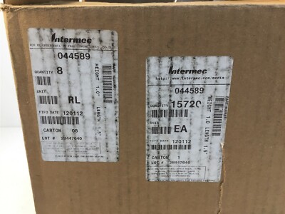 (8) Intermec 044589 Thermal Transfer Label 1965 Labels Per Roll 1" x 1. ...
