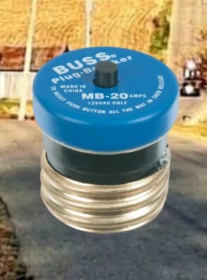 Bussmann Edison Base Plug Fuse 125V Bussman BP/MB-20 20 Amp Mini ...