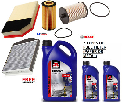 FOR VOLVO XC90 2.4 D5 OIL AIR FUEL CABIN FILTER & OIL SERVICE KIT *NEW ...