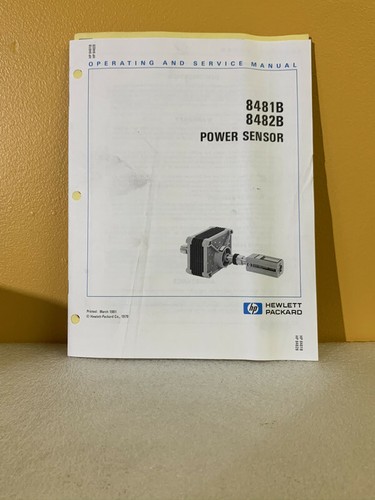 HP 8481B 8482B Power Sensor Operating and Service Manual | eBay