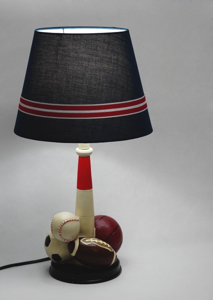 Mult-Sport Table Desk Lamp for Kid Bedroom - Basketball Football Soccer ...