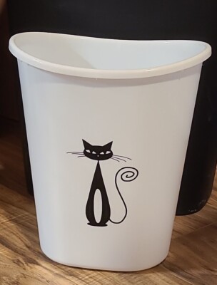 MCM Inspired Small White Trash Can Waste Basket Mid Century Modern ...