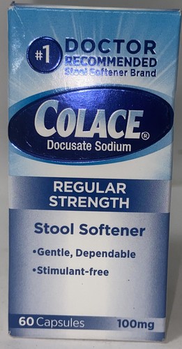 Colace Regular Strength Stool Softener - 100 mg - 60 Capsules | eBay
