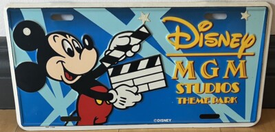 Vintage Disney - Mickey MOUSE - LICENSE PLATE - MGM Studios Theme Park ...