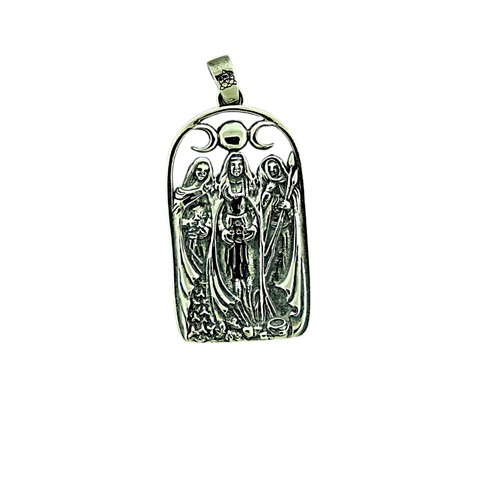 Peter Stone Silver Triple Goddess Wiccan Lunar Pendant | eBay