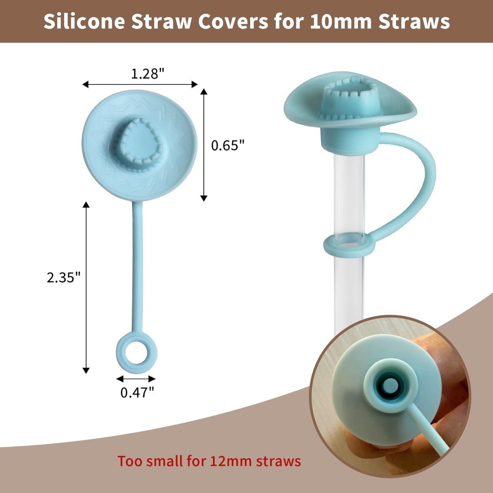 5 Pack Straw Cover Cap for Stanley Cup 30 40 oz, Silicone Straw Toppers ...