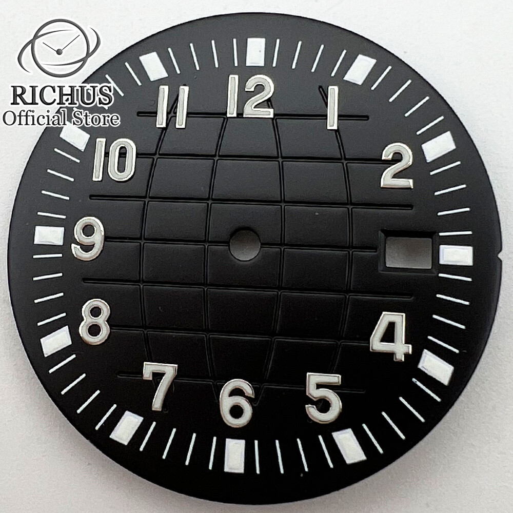 33mm Sterile dial fit NH35 NH36 4R/7S Movement Dial Grenade Pattern ...