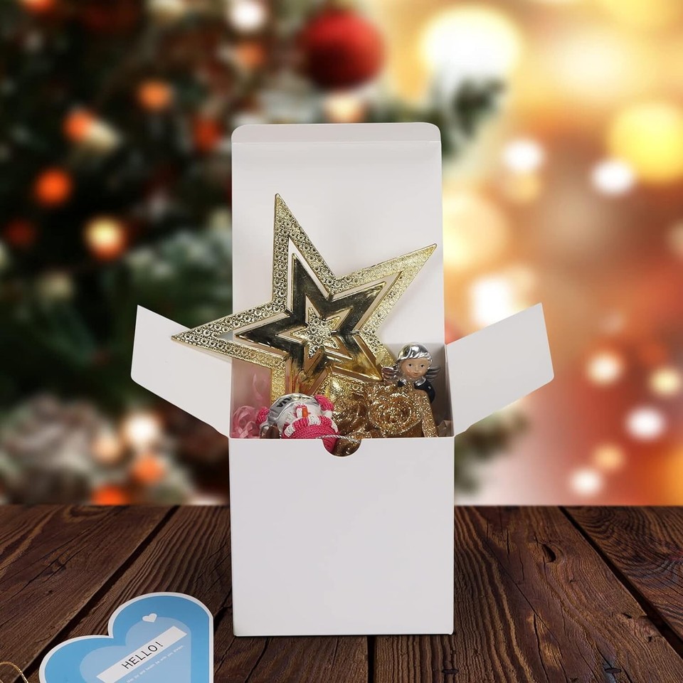 4x4x4 Inches Small Gift Box with lids Pack of 100, White Gift Boxes ...