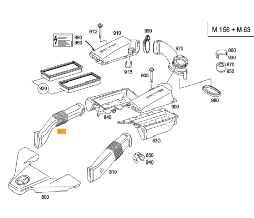 MB W219 CLS63 AMG Right O/S Air Intake Hose Pipe Tube A1560940682 NO🇺🇸 ...