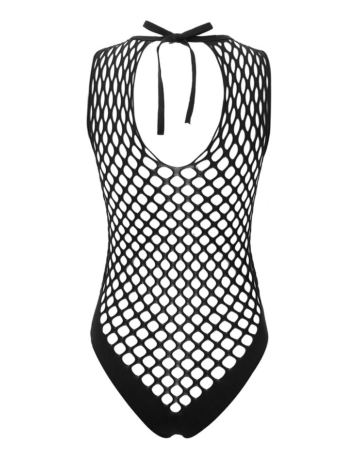 Women See Through Body Stocking Fishnet Hollow Out Crotchless Full Body ...