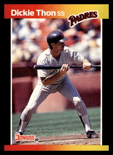 1989 Donruss #441 Dickie Thon Padres No Dot Inc Variation Baseball Card ...