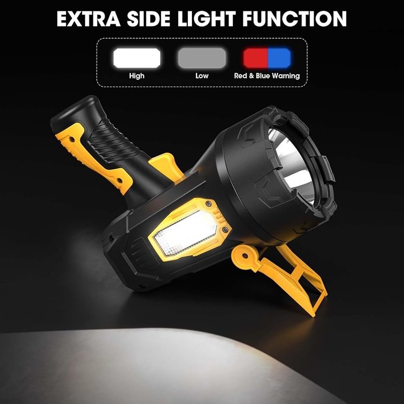 Rechargeable Spotlight 99000 Lumens Waterproof LED 5000ft Long Range ...