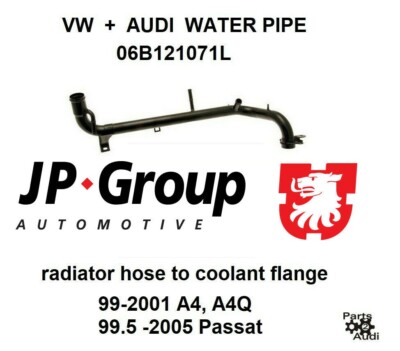 Coolant Water Pipe - Upper Radiator Hose - Coolant Flange; Audi A4 ...