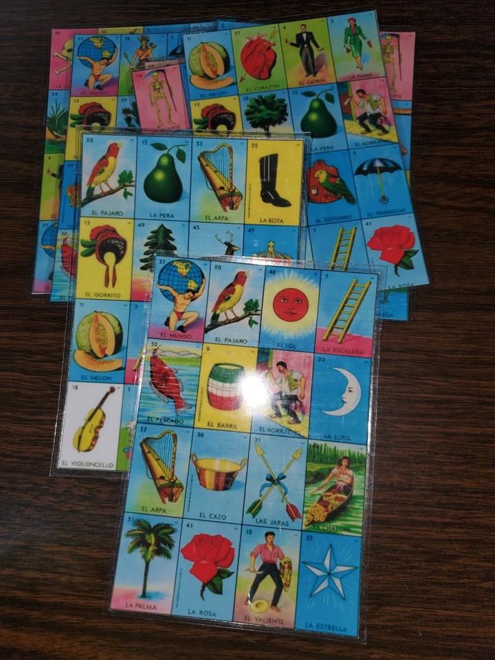 50 printed Mexican Loteria Bingo Chalupa Game Board Laminated Handmade ...