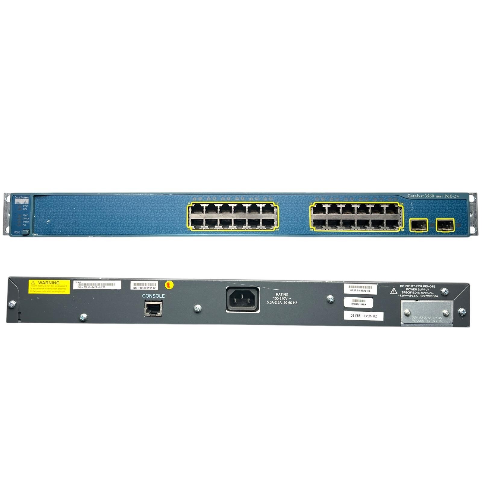 CISCO Catalyst 3560 Series PoE-24 | Switch/WS-C3560-24PS-S | eBay