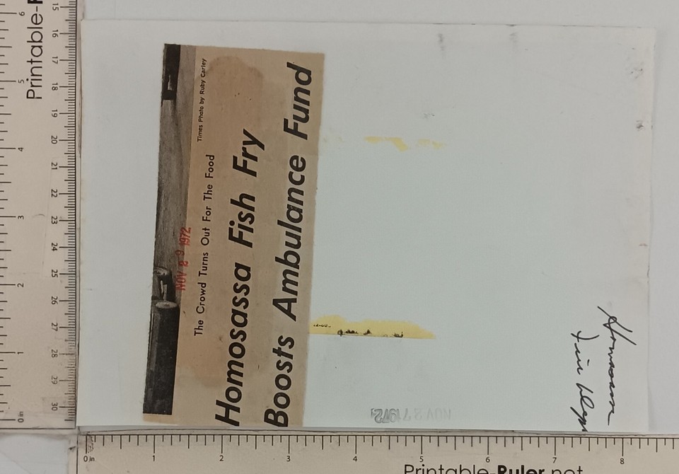 1972 Homosassa FL Volunteer Fire Dept Fish Fry Ambulance Fund VTG Press ...