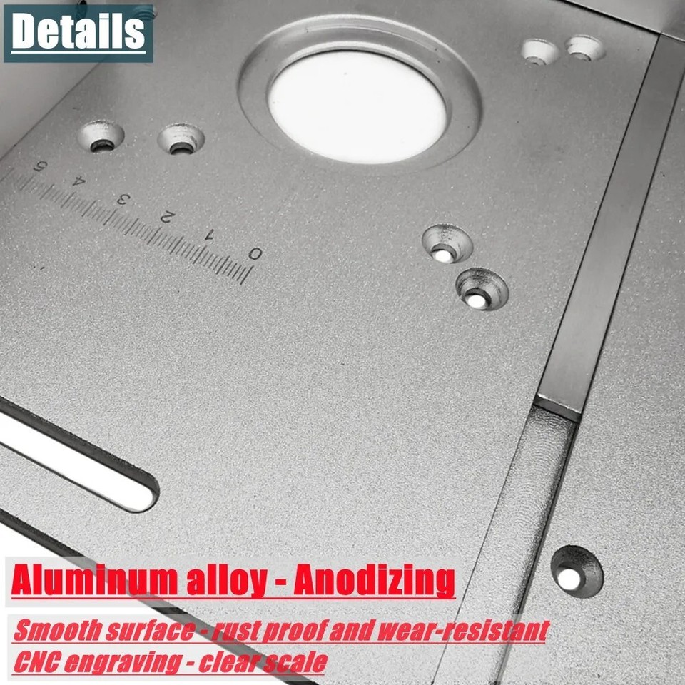 2 In 1 Aluminum Router Table Insert Plate for Wood Router Trimming ...