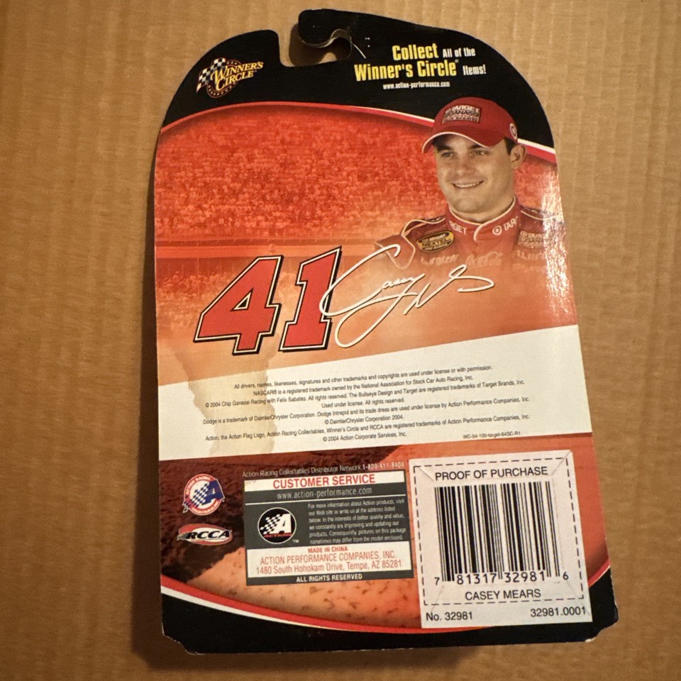 CASEY MEARS Target #41 Racecar Nascar 1:64 Dodge Winners Circle 2004 | eBay